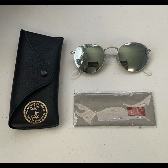 Ray-Ban | Accessories | Rayban Silver Flash Round Sunglasses | Poshmark